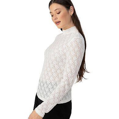 Women's Modern Supply by Sanctuary Long Sleeve Textured Mockneck Top