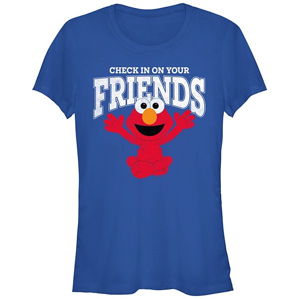 Juniors' Sesame Street Elmo Check In On Your Friends Graphic Tee