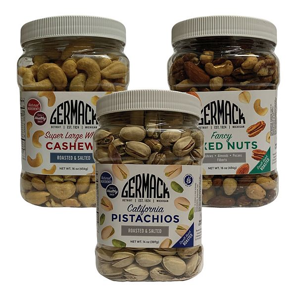 Germack Pistachio, Cashew & Mixed Nuts 3-Jar Pack