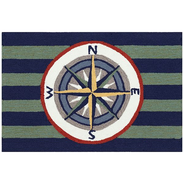 Liora Manne Frontporch Striped Compass Indoor Outdoor Mat