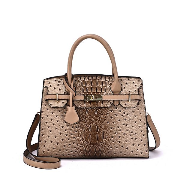 Mellow World Virginia Ostrich Pattern Satchel Bag