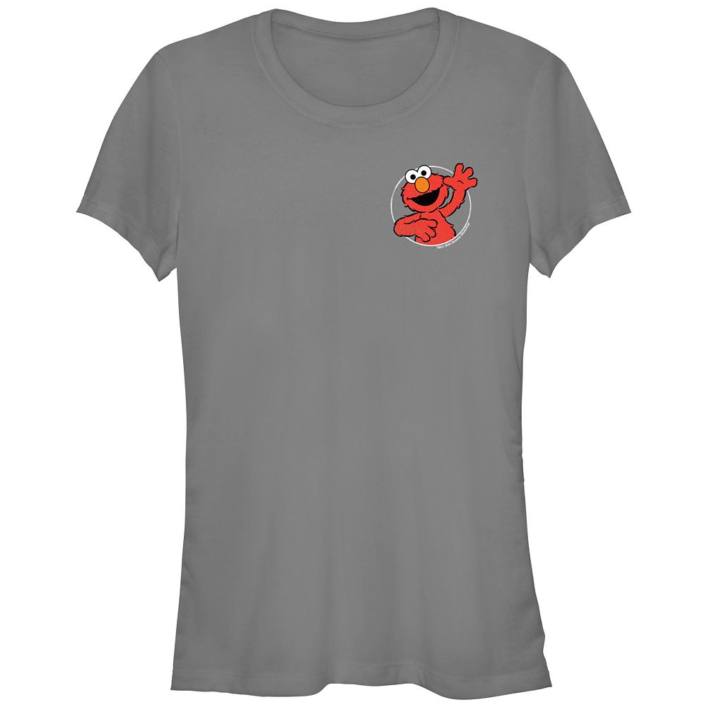 Juniors' Sesame Street Elmo's Happy Stamp Graphic Tee