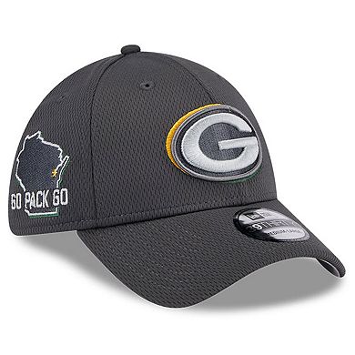 Men's New Era Graphite Green Bay Packers 2024 NFL Draft 39THIRTY Flex Hat