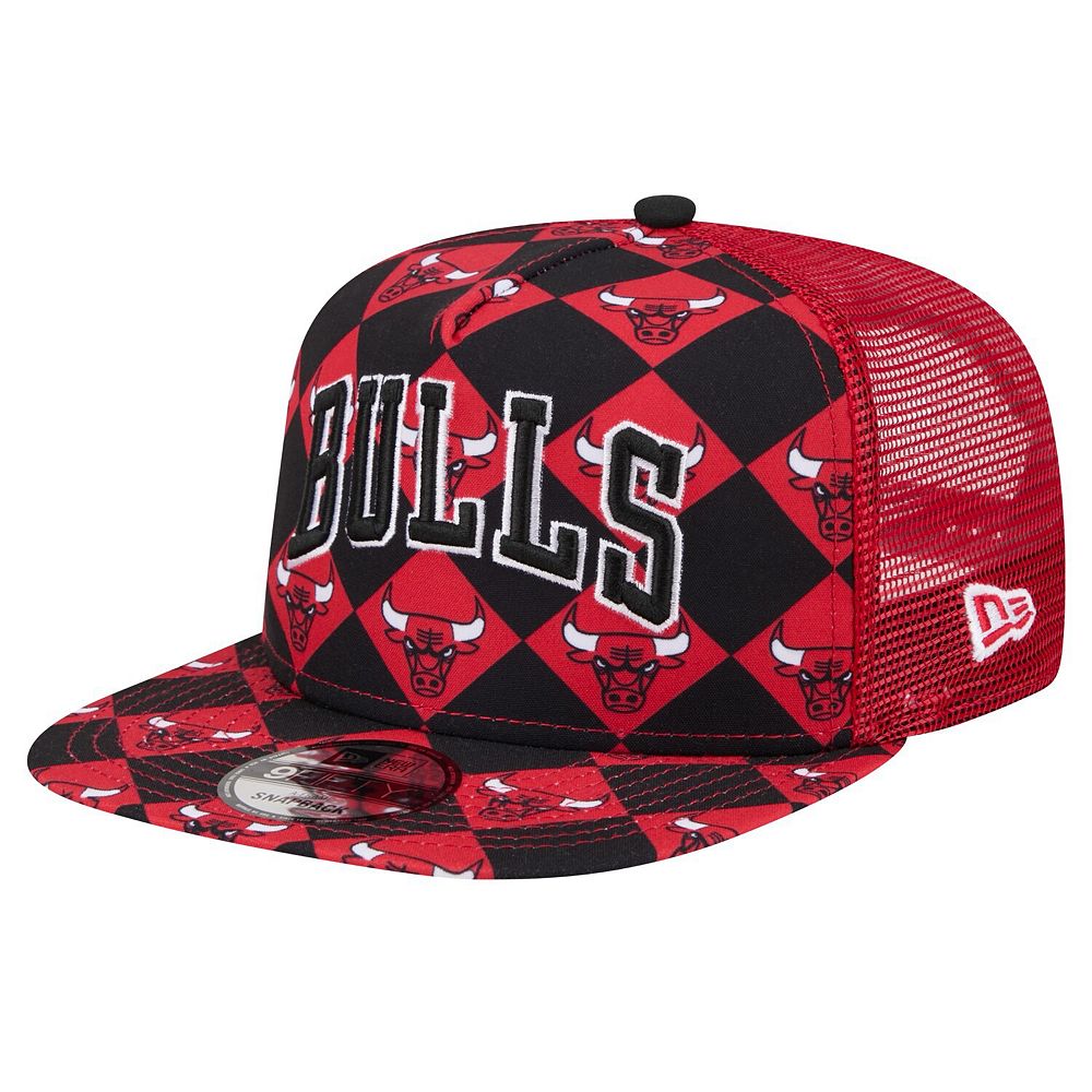 Men's New Era Red Chicago Bulls Seeing Diamonds A-Frame Trucker 9FIFTY ...