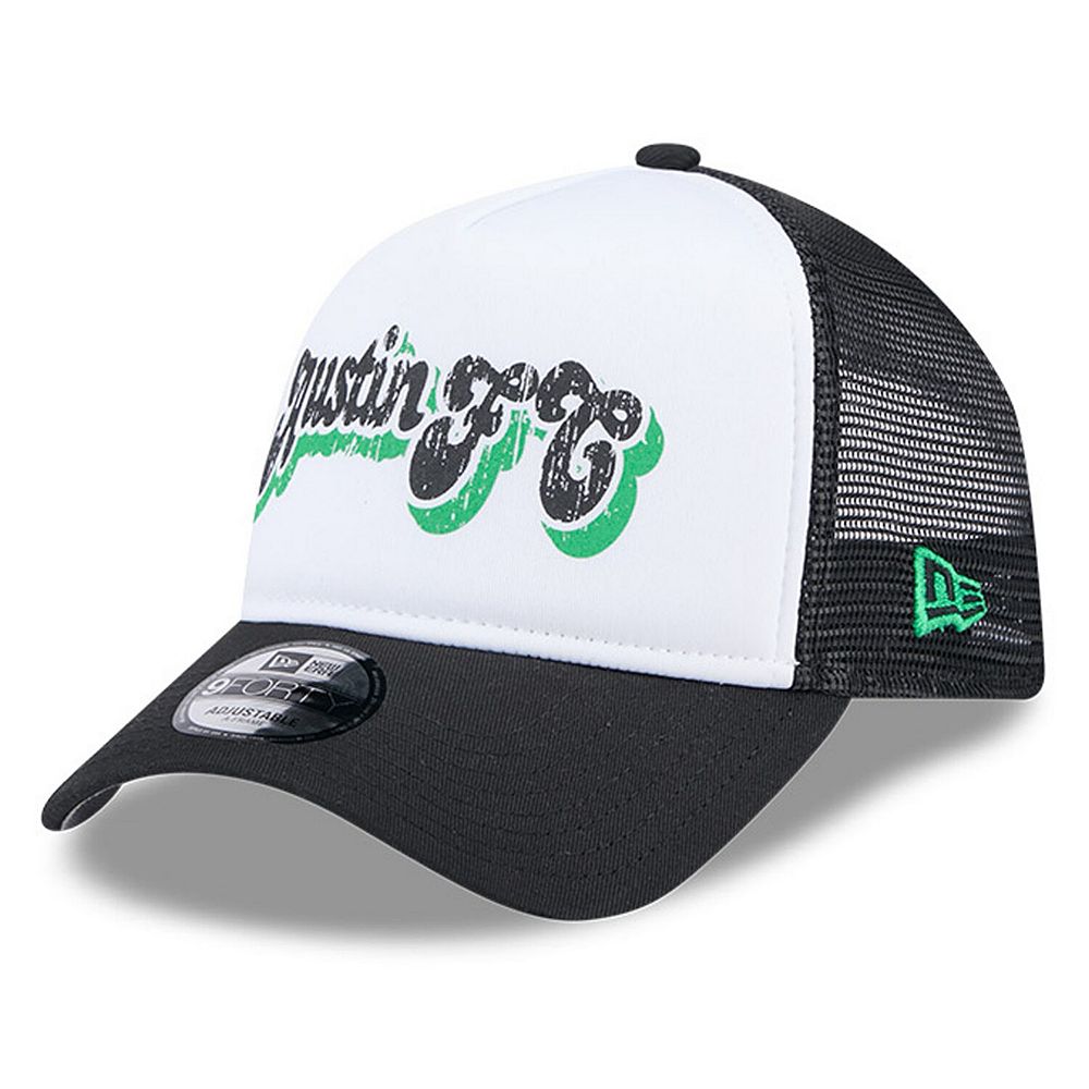 Women's New Era White/Black Austin FC Throwback A-Frame Trucker 9FORTY ...