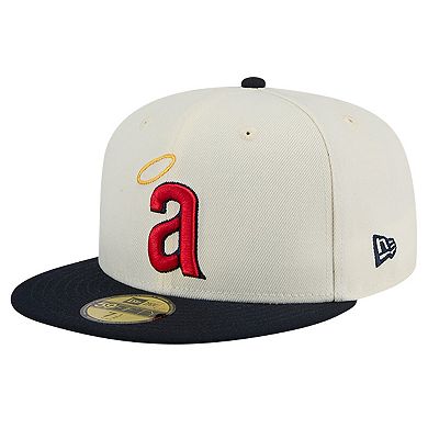 Men's New Era Cream California Angels Cooperstown Collection Chrome ...