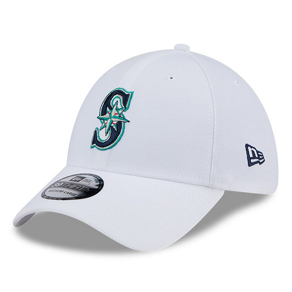 Men's New Era White Seattle Mariners Evergreen 39THIRTY Flex Hat