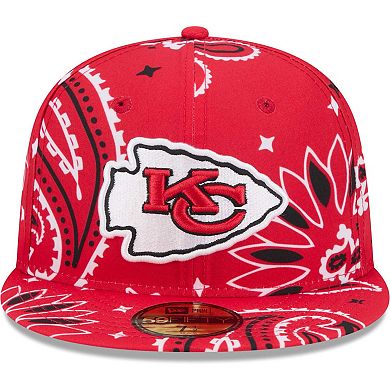 Men's New Era Red Kansas City Chiefs Paisley 59FIFTY Fitted Hat