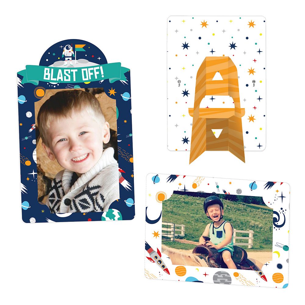 Big Dot Of Happiness Blast Off To Outer Space Rocket Ship 4x6 Paper ...