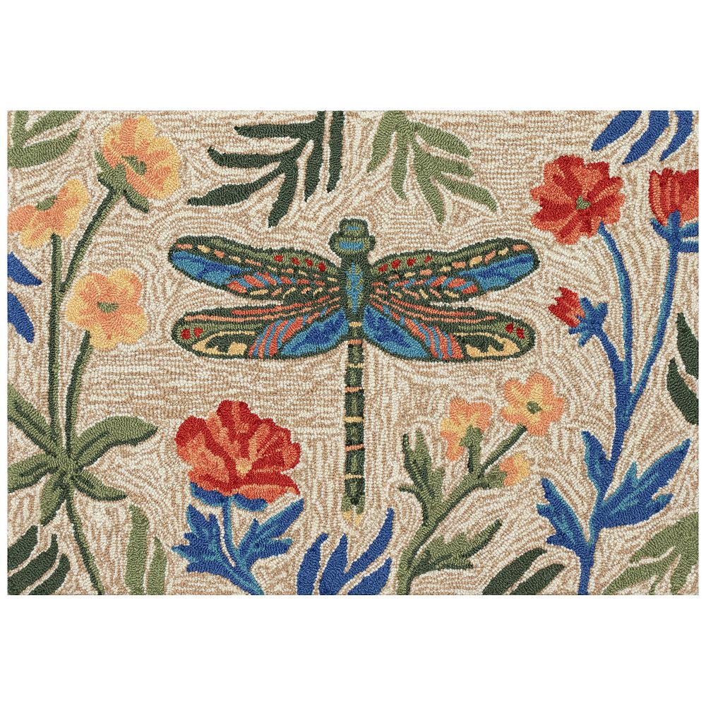 Liora Manne Frontporch Floral Dragonfly Indoor/Outdoor Area Rug