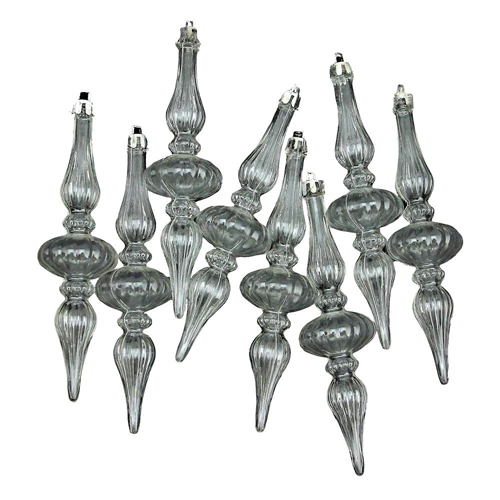 Northlight 5-in. Transparent Shatterproof Christmas Finial Ornaments 8 ...