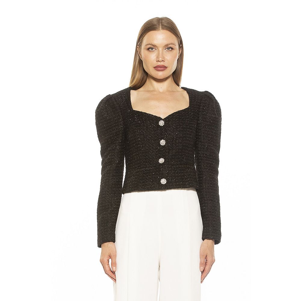 Women's ALEXIA ADMOR Rowan Long Puff Sleeve Sweetheart Jacket