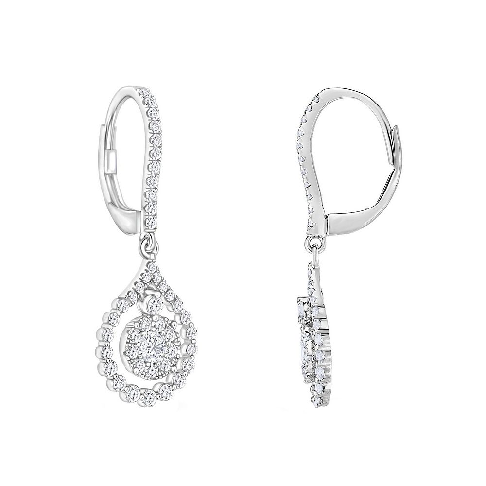 10k White Gold 1 Carat T.W. Diamond Drop Earrings 10k White Gold 1 Carat T.W. Diamond Drop Earrings