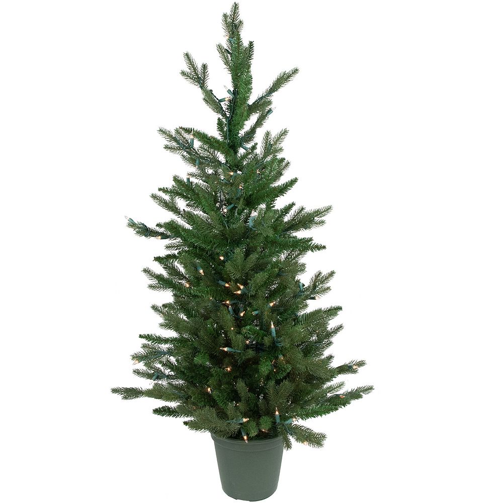 Northlight Real Touch™ Pre-Lit Grand Spruce 4-foot Potted Artificial ...