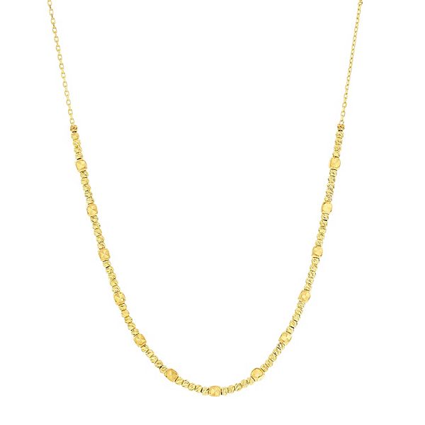 Divine Gold 14k Gold Beaded Necklace