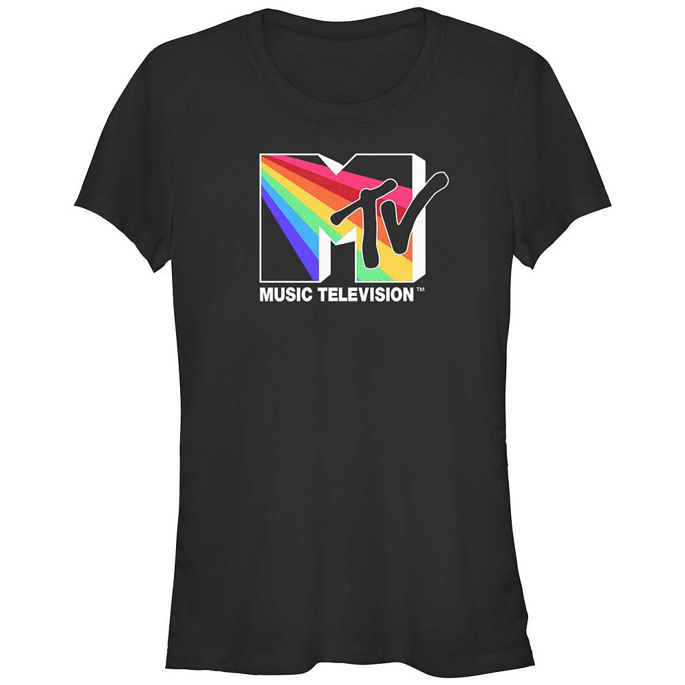 Juniors' MTV Rainbow Beam Logo Pride Graphic Tee