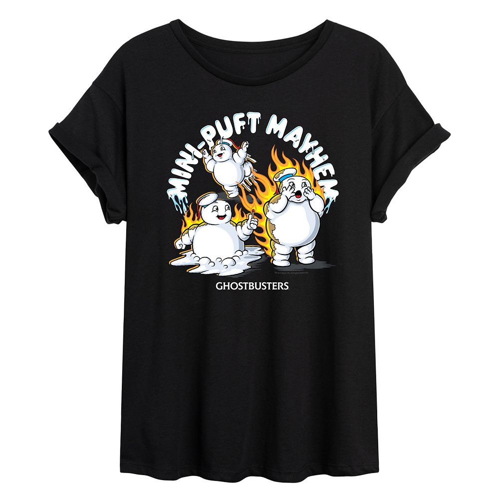 Juniors' Ghostbusters Mini Puft Mayhem Oversized Tee