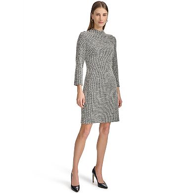 Women's Andrew Marc 3/4 Sleeve High Neck Dress