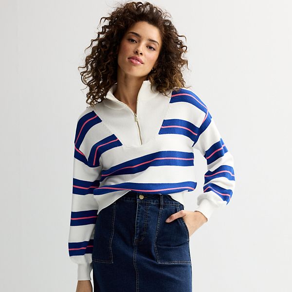 Women's Draper James Quarter Zip Pullover Sweater