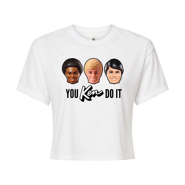 Juniors' Barbie® You Ken Do It Cropped Tee