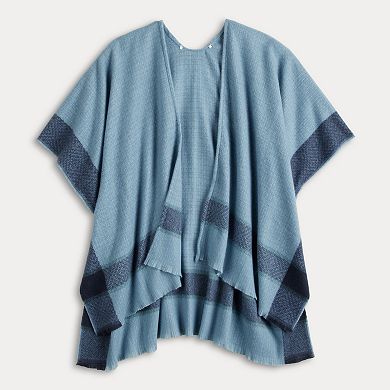 Women's Nine West Spacedye With Border Ruana