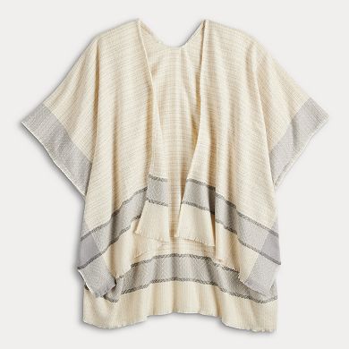 Women's Nine West Spacedye With Border Ruana