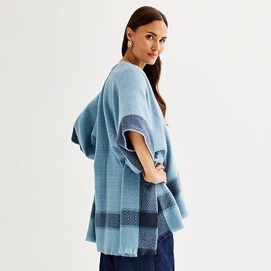 Women's Nine West Spacedye With Border Ruana