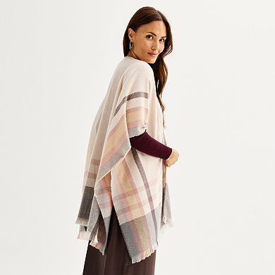 Women's Nine West Chevron Colorblock Feather Soft Ruana