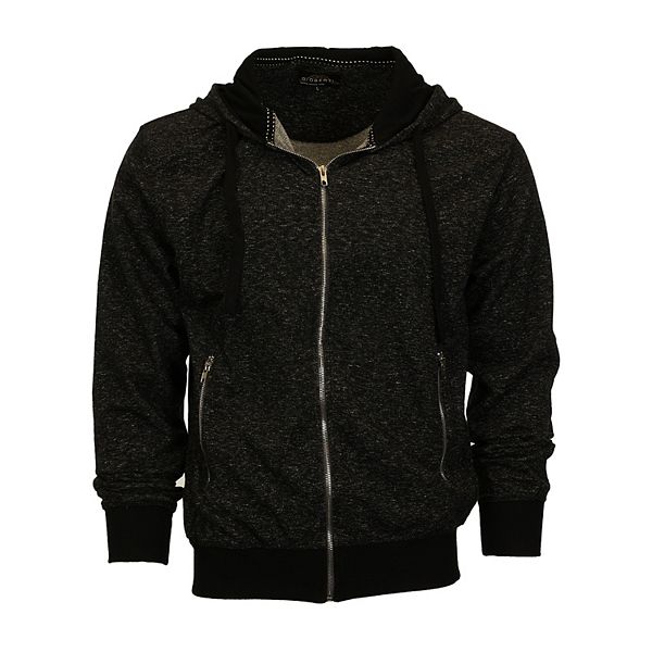 Gioberti Men's Full Zip Up Hoodie With Metal Zipper Pockets