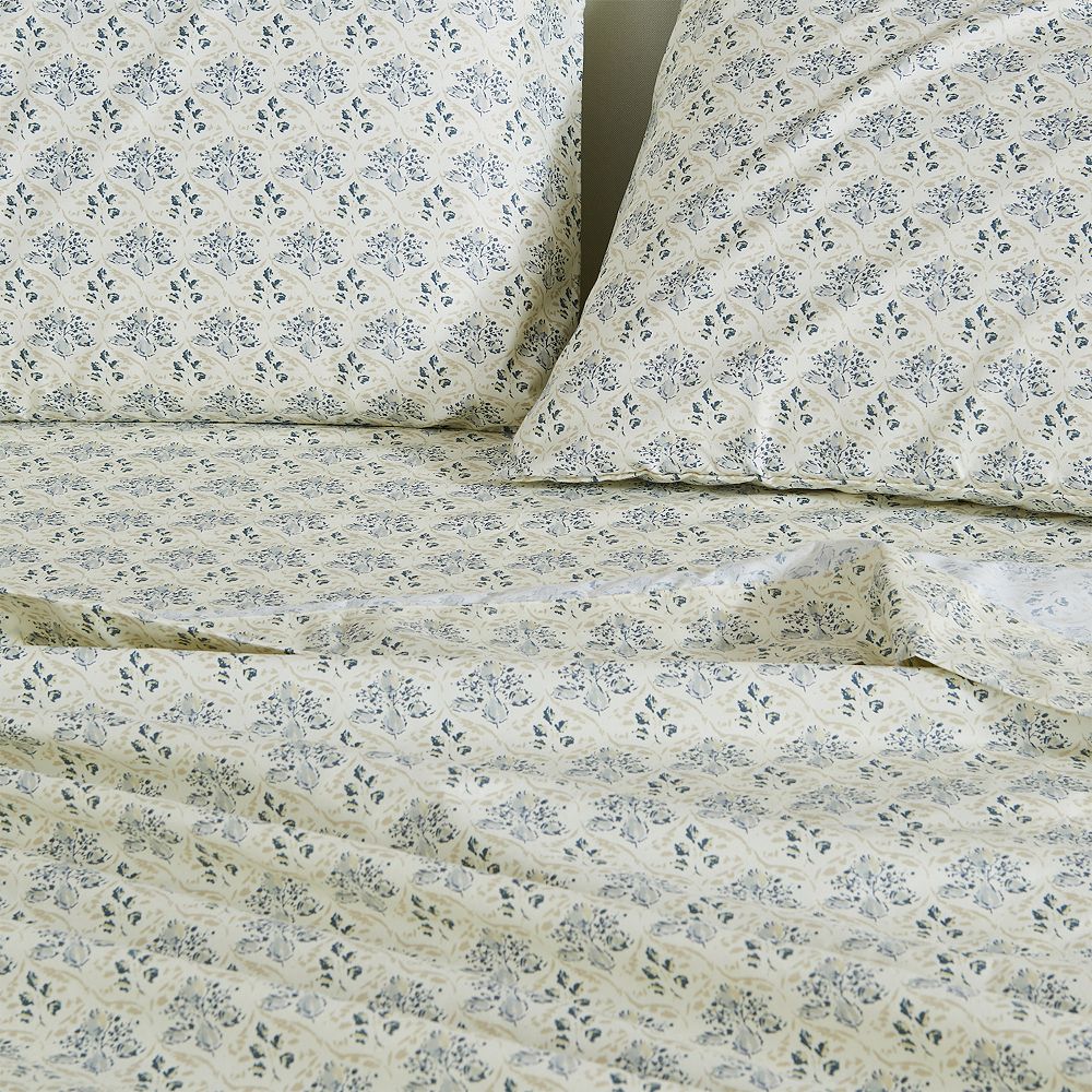 Patina Vie Maison Vintage Floral Printed Sheet Set with Pillowcases