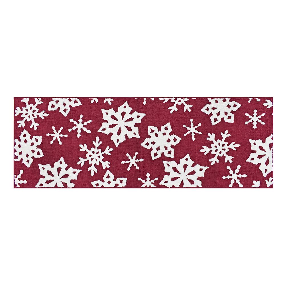 St. Nicholas Square® Snowflake Print Supersoft Runner Rug