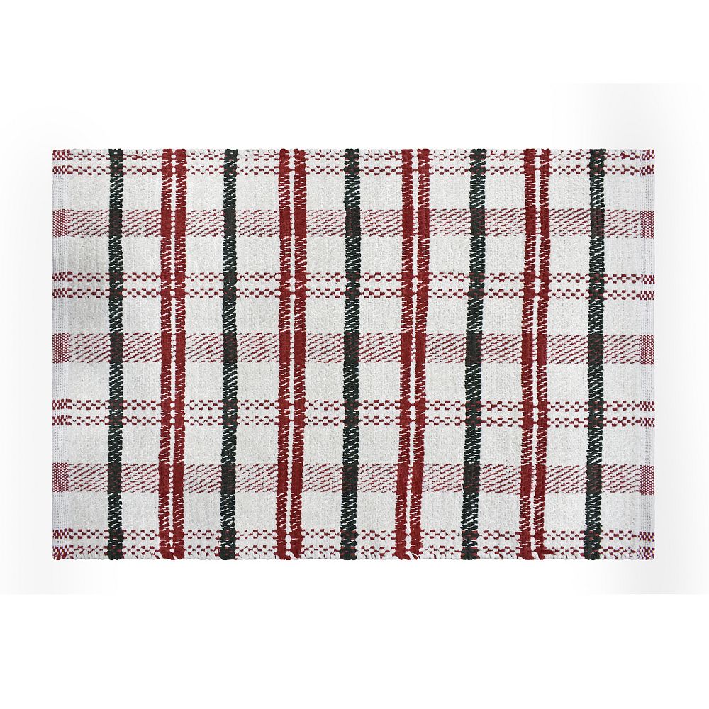St. Nicholas Square® Woven Holiday Plaid Throw Rug