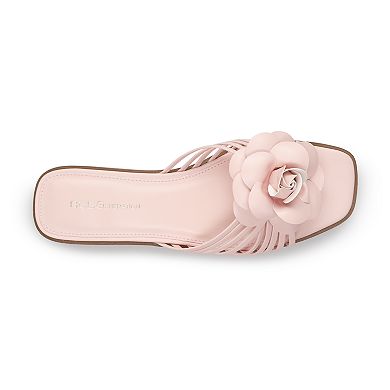 BCBGeneration Masha Women's Flower Slip-On Flat Sandal