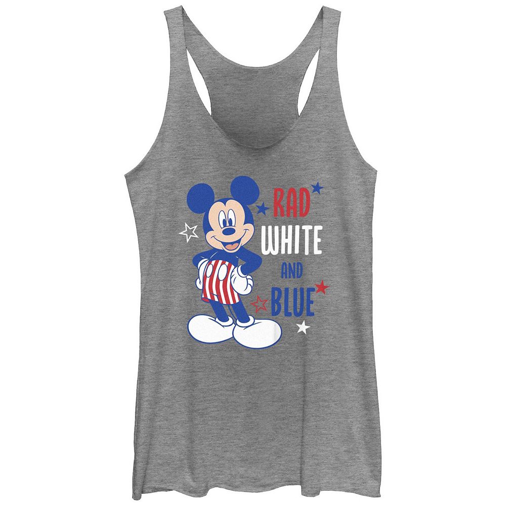 Disney's Mickey Mouse Juniors' Rad White And Blue Graphic Racerback Tank