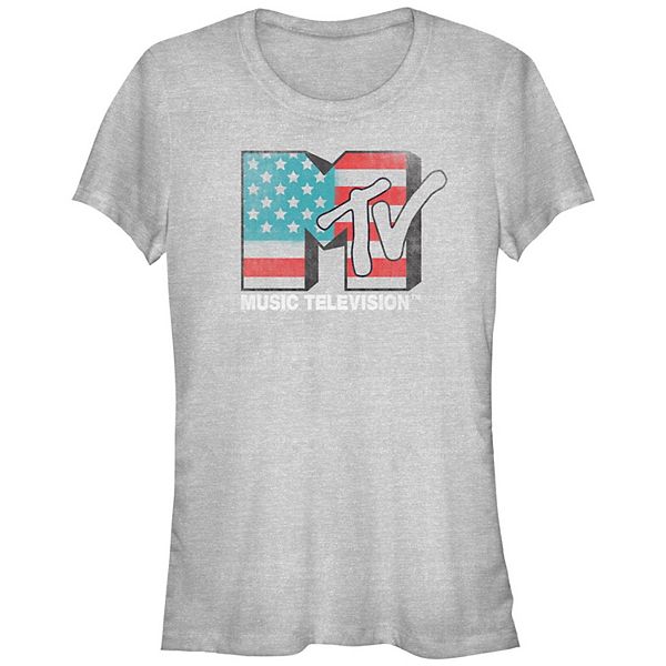 Juniors' MTV USA Flag Print Bow Graphic Tee