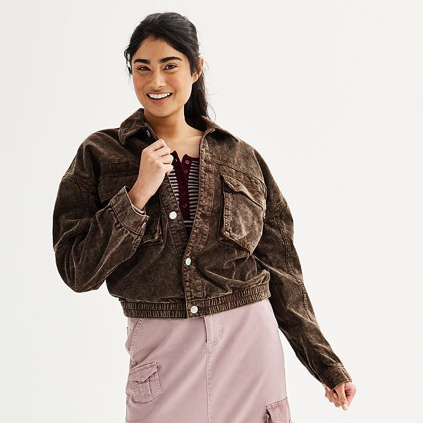 Juniors' SO® Corduroy Utility Jacket