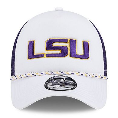 Men's New Era White/Purple LSU Tigers Court Sport Foam A-Frame 9FORTY ...
