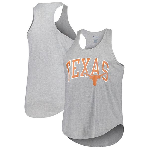 Women's Profile Heather Gray Texas Longhorns Arch Logo Racerback Scoop ...