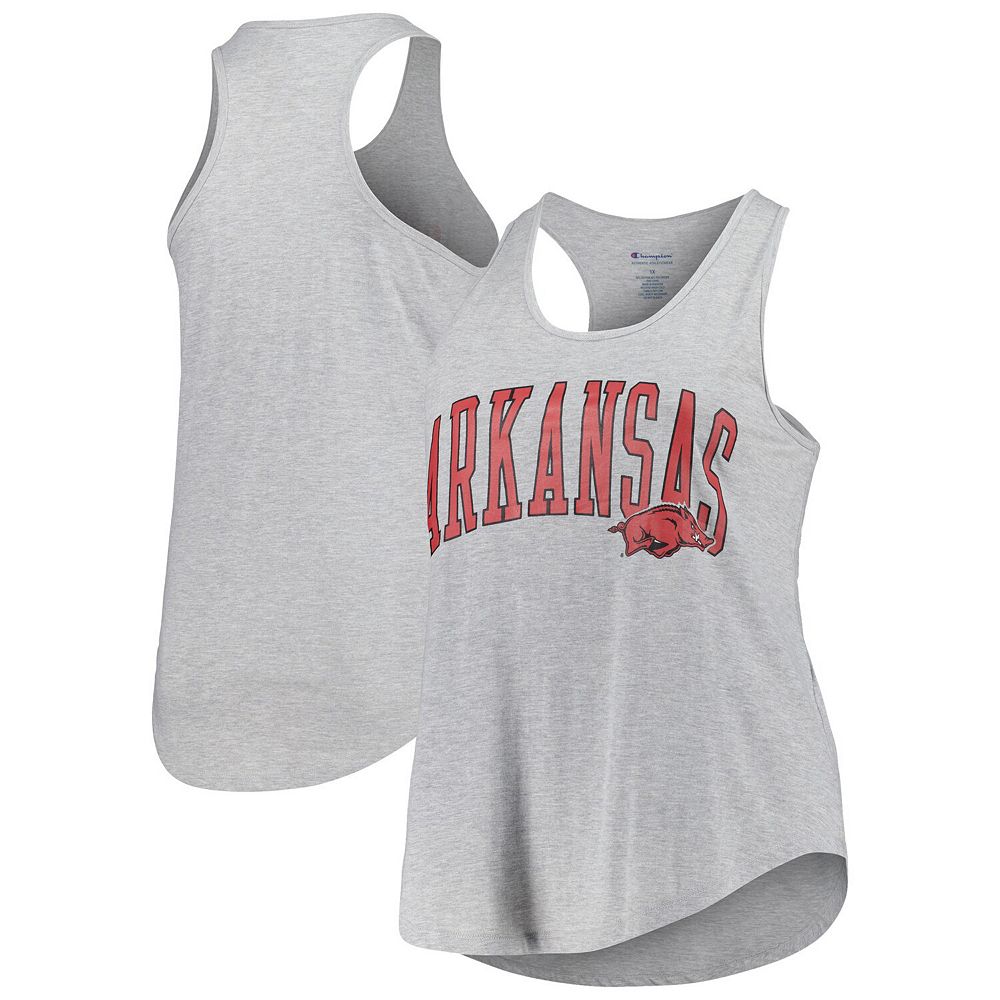 Women's Profile Heather Gray Arkansas Razorbacks Arch Logo Racerback ...