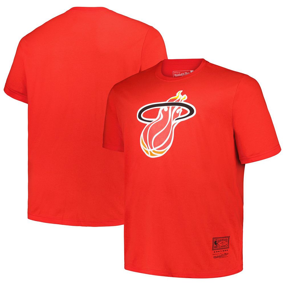 Men's Mitchell & Ness Red Miami Heat Big & Tall Hardwood Classics ...