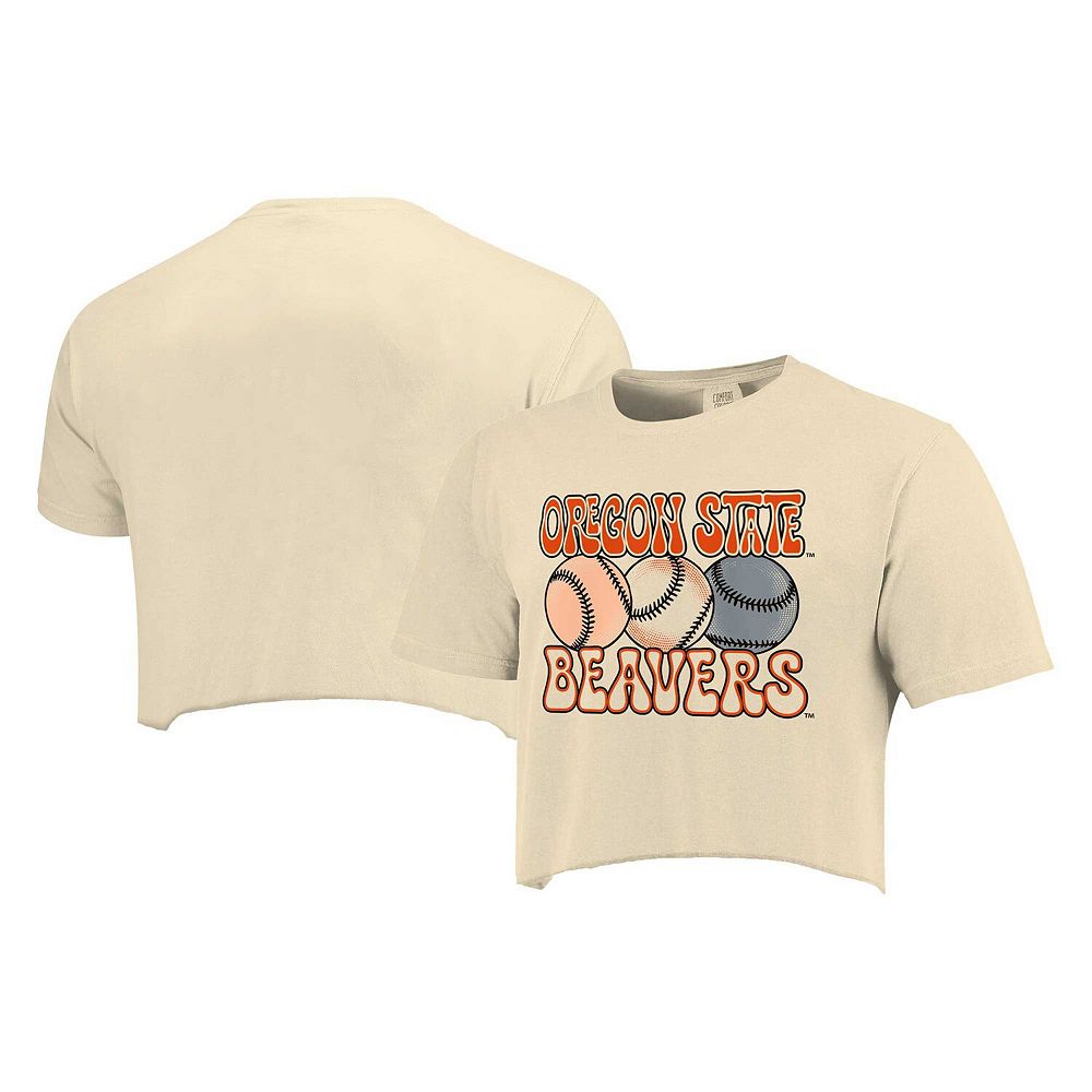 Women's Natural Oregon State Beavers Comfort Colors Baseball Cropped T ...