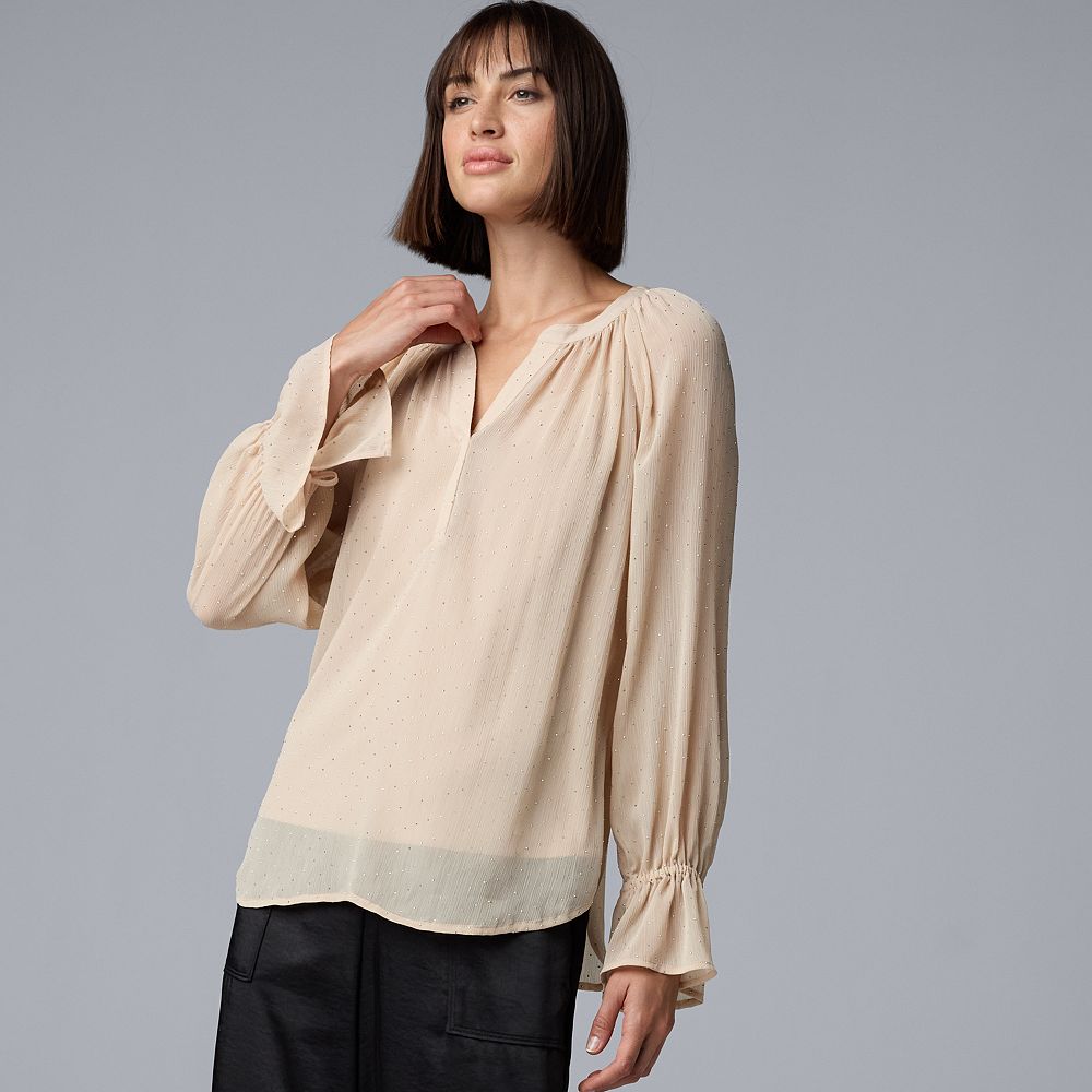 Women's Simply Vera Vera Wang Rhinestone Blouse