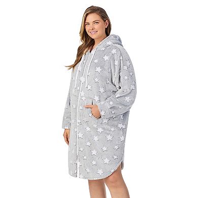 Plus Size Cuddl Duds® Hooded Plush Zip Robe