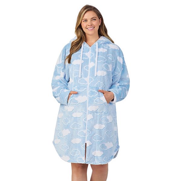 Plus Size Cuddl Duds® Hooded Plush Zip Robe