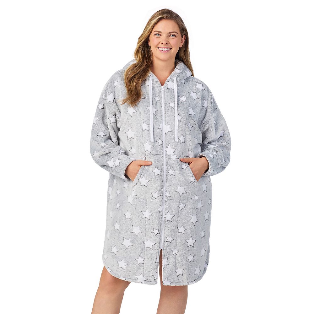 Plus Size Cuddl Duds® Hooded Plush Zip Robe