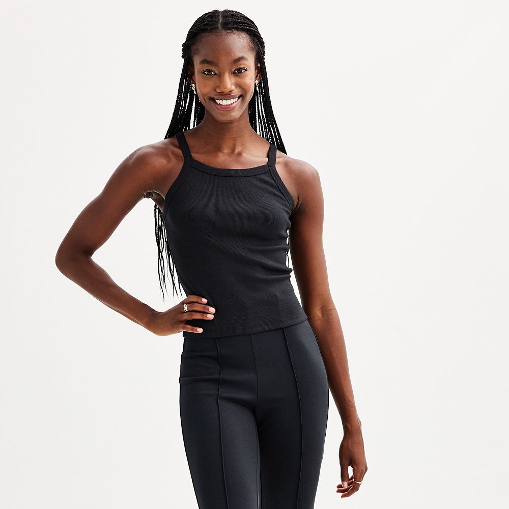 Juniors' SO® High Square Neck Tank Top