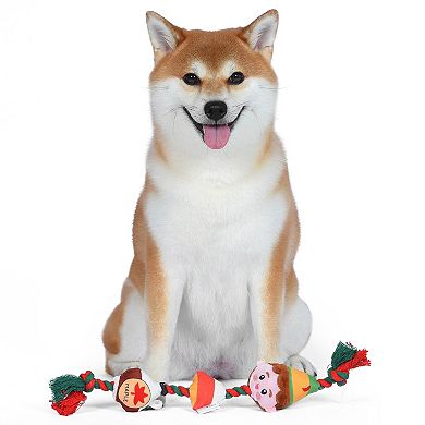Elf Holiday 15" Buddy, Candy, and Maple Syrup Rope Pet Toy