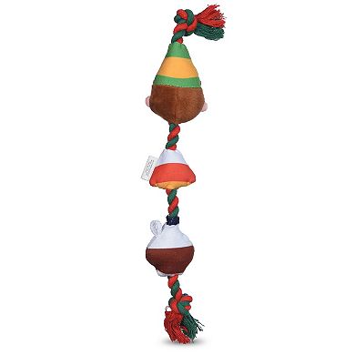 Elf Holiday 15" Buddy, Candy, and Maple Syrup Rope Pet Toy