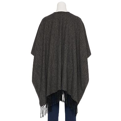 Women's Cejon™ Two Tone Lurex Herringbone Ruana