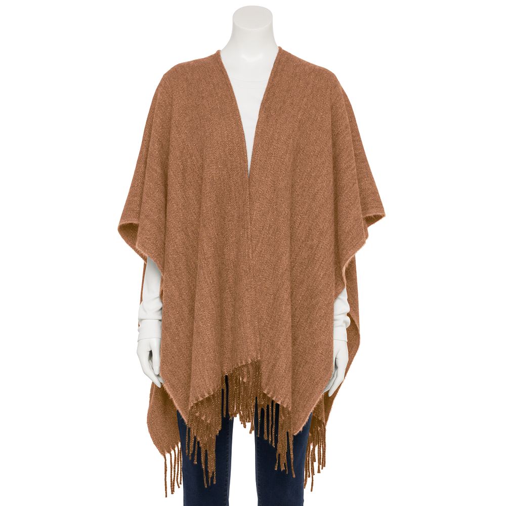 Women's Cejon™ Two Tone Lurex Herringbone Ruana